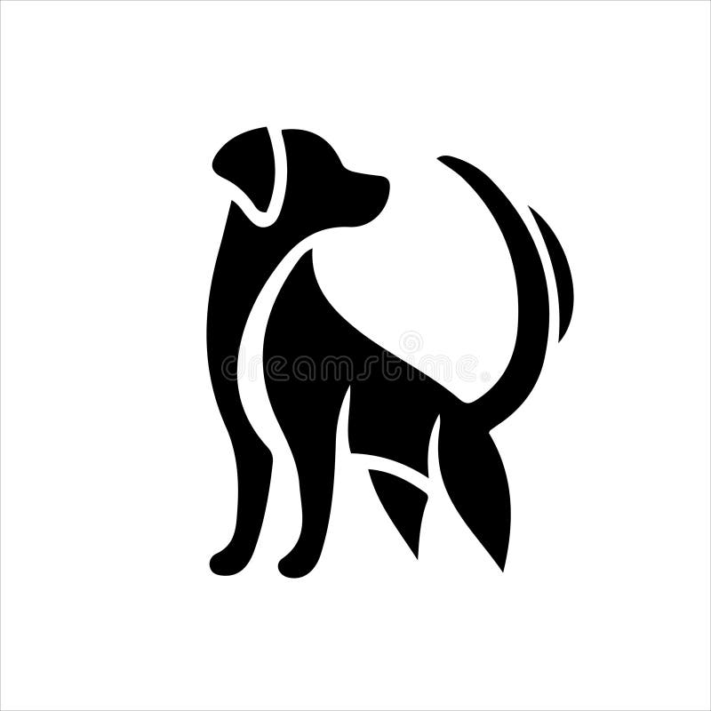 Dog Vector Style Minimalist Silhouette Black and White Stock Vector ...