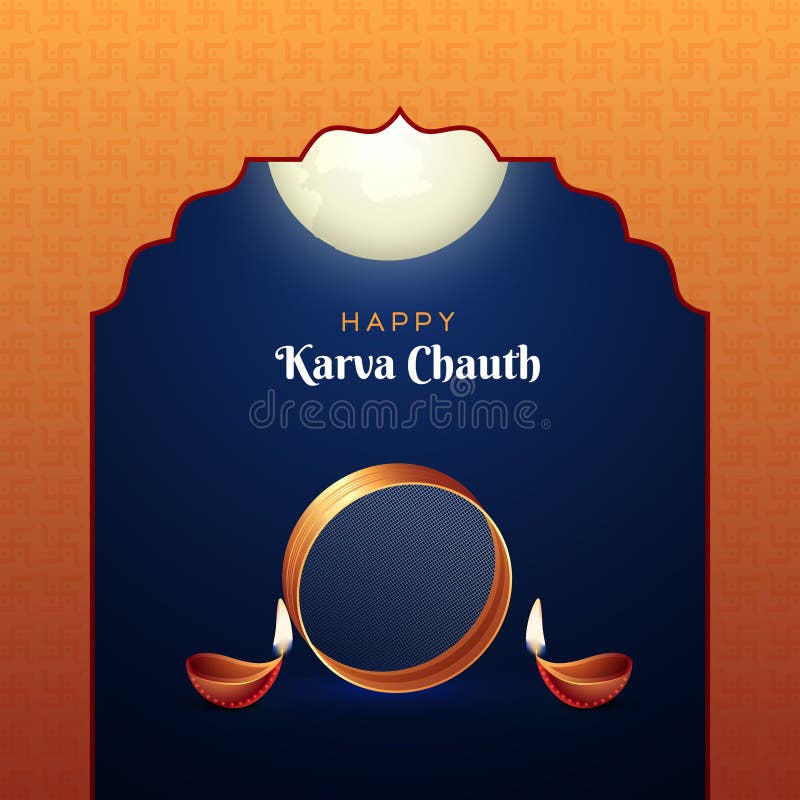 Happy Karwa Chauth Social Media Post and Greetings. Stock Vector ...