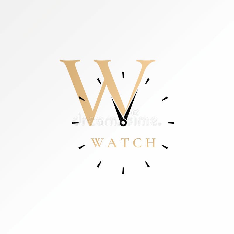 Initial W Serif Font Watch Clockwise Sync Relate To Monogram Typography ...