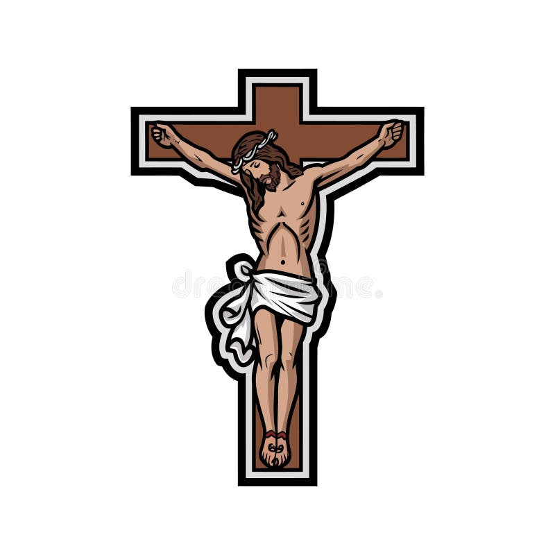 Jesus Crucified Vector Art Illustration Stock Vector - Illustration of ...