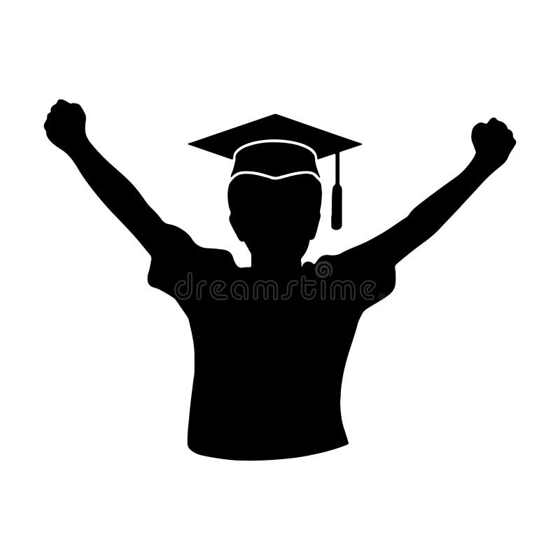 Achievement Man Icon Vector Art Illustration with White Background ...