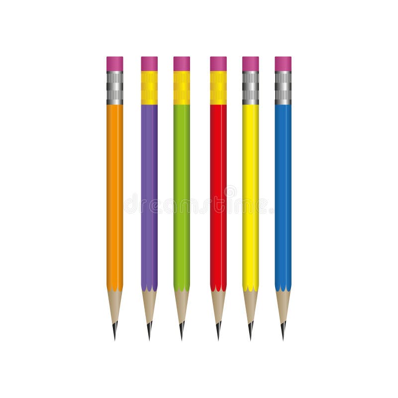 Classic Colorful Pencil Vector Art Illustration Stock Vector ...