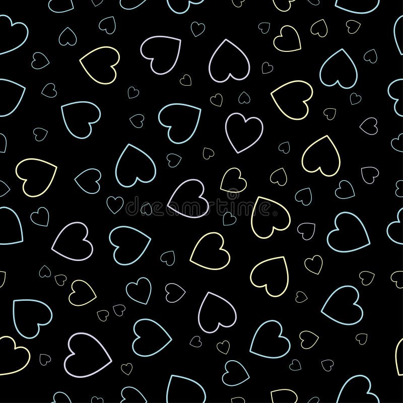 Neon Heart Pattern - Seamless Love and Romance Background Design Stock ...
