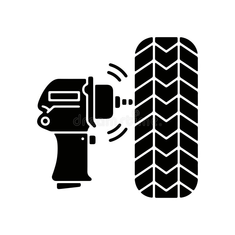 Car Tire Repair Black Icon, Concept Illustration, Vector Flat Symbol ...