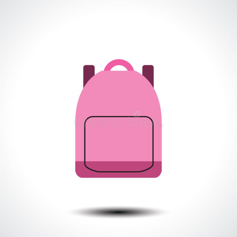 Pink School Backpack Icon. Back To School Stock Vector - Illustration ...