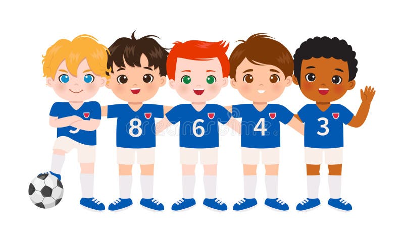 Portrait of Young Male Soccer Group Team Stock Illustration ...