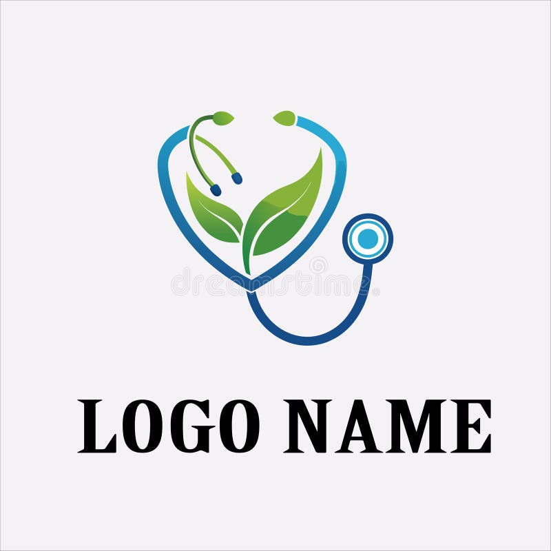Green Leaf Stethoscope Medical Healthcare Logo Design. Stock Vector - Illustration of heart ...