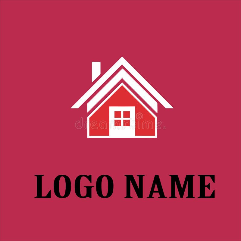 Simple Red House Logo Design Template. Stock Illustration ...
