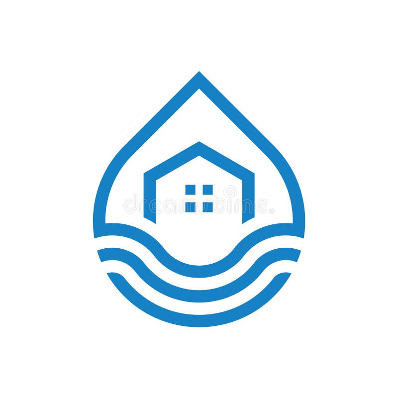 Water Drop House Logo Design Stock Illustration - Illustration of branding, vector: 341710974