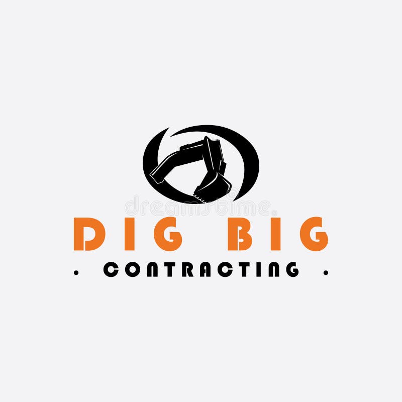 Dig Big Contracting Minimalist Logo Design in Vector Template Stock ...