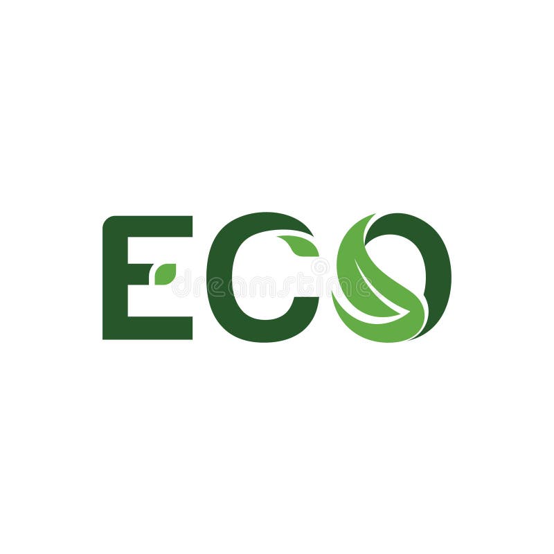 Eco Text Logo, Typography Font Eco Design Vector. Stock Illustration ...