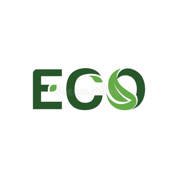 Eco Text Logo, Typography Font Eco Design Vector. Stock Illustration ...
