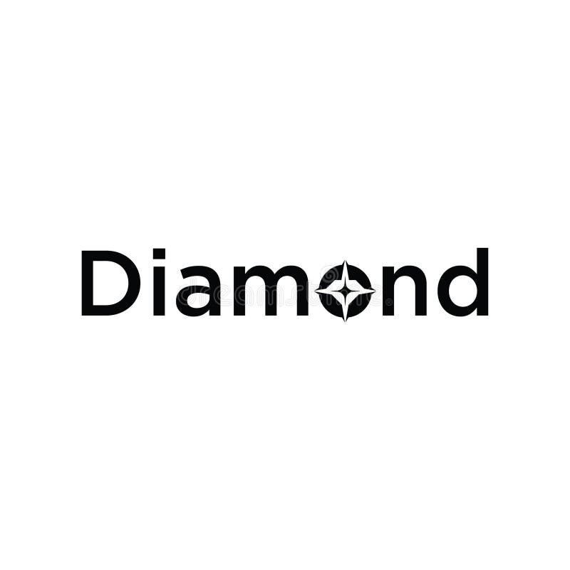 Diamond Text Logo, Typography Diamond Design Vector Stock Illustration ...