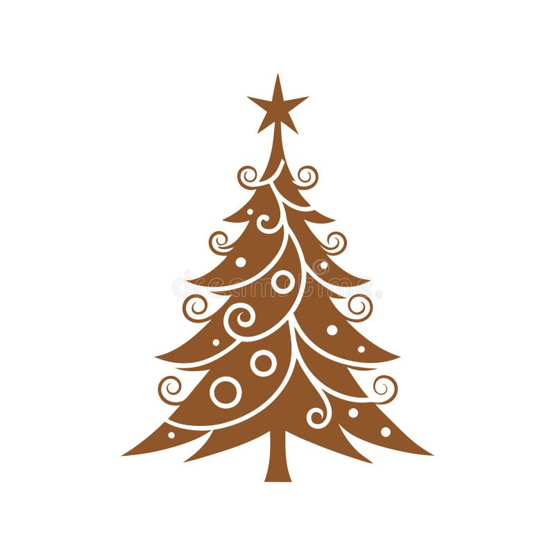 Elegant Christmas Tree Silhouette Vector – Minimalist Holiday Design ...