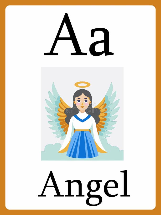 A for Angel Flashcard for Kid S Education Stock Illustration ...