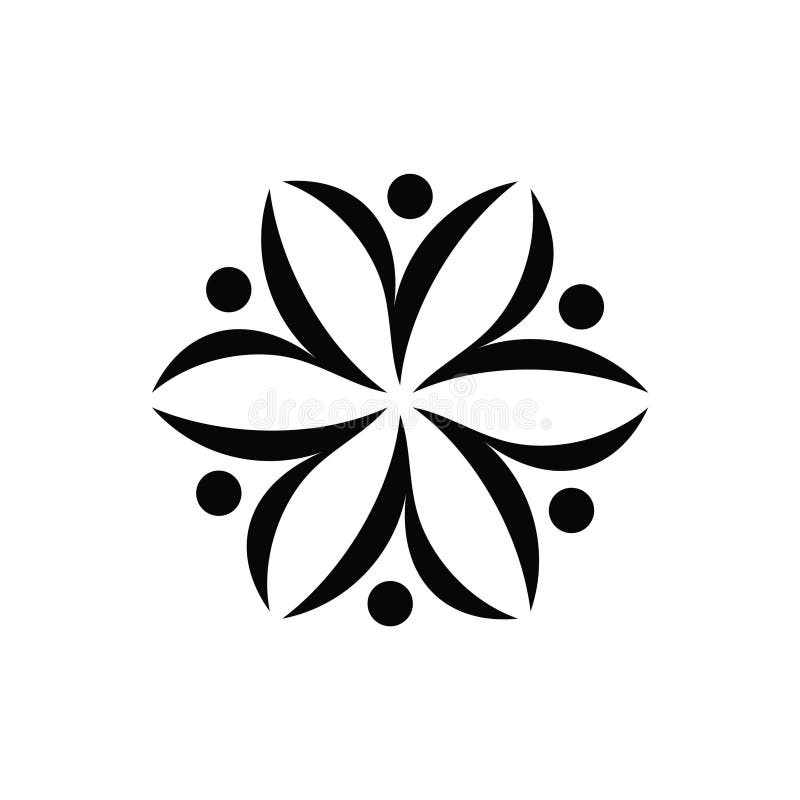 Flower Floral Link with People Pattern Logo Design Stock Illustration ...