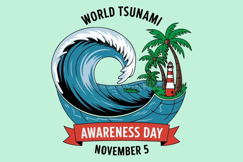 World Tsunami Awareness Day Vector Illustration 3 Stock Vector ...
