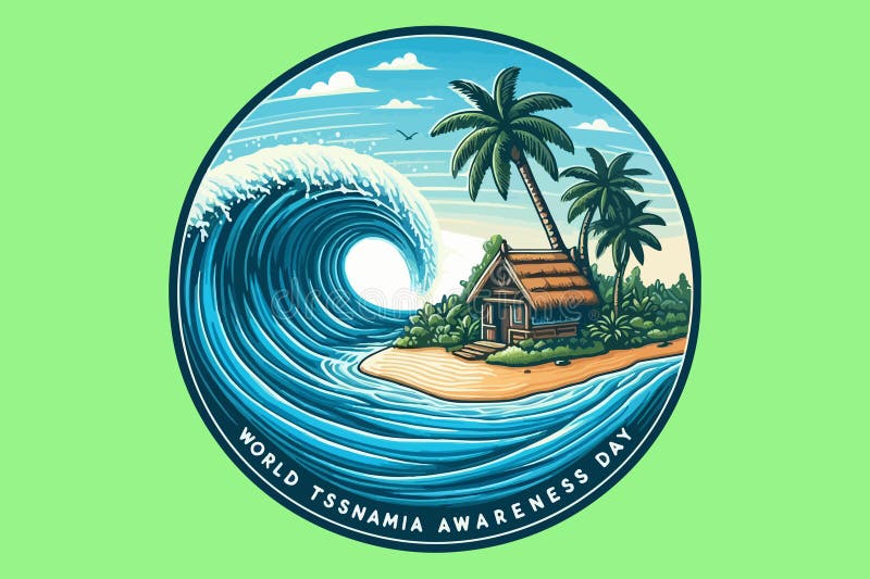 World Tsunami Awareness Day Vector Illustration 7 Stock Vector ...