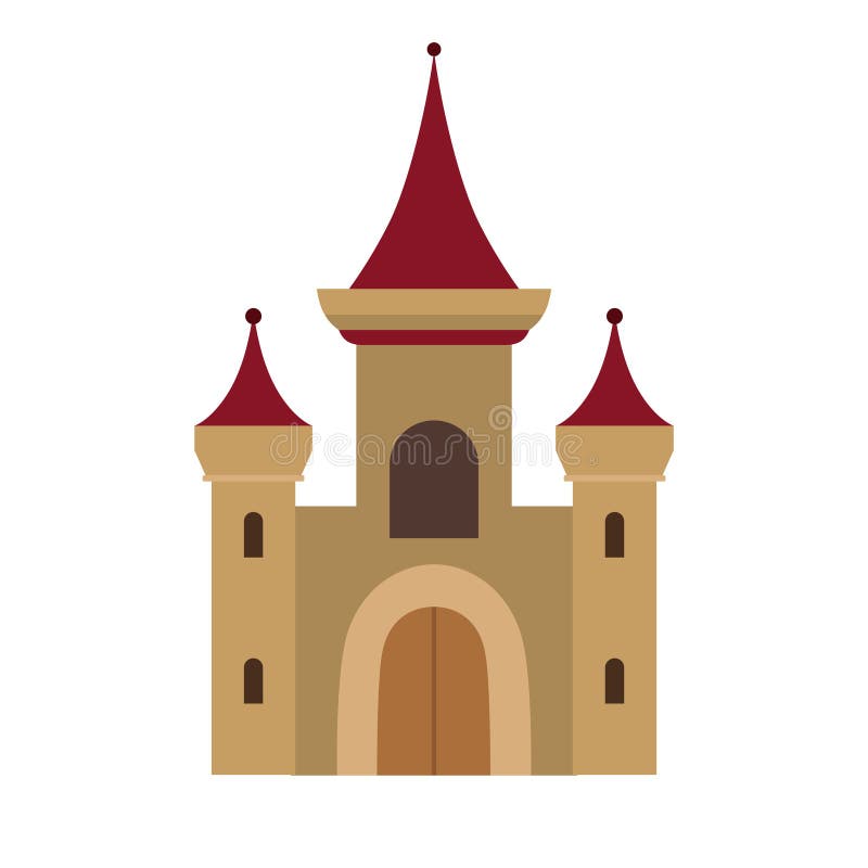 Medieval Castle Flat Illustration Design, Cartoon Royal Castle Vector ...