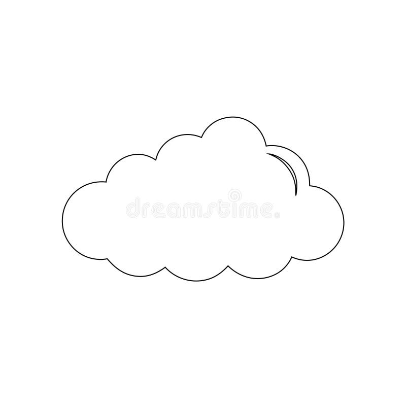 Minimalist Cloud Line Art on White Background Simple Vector Design ...