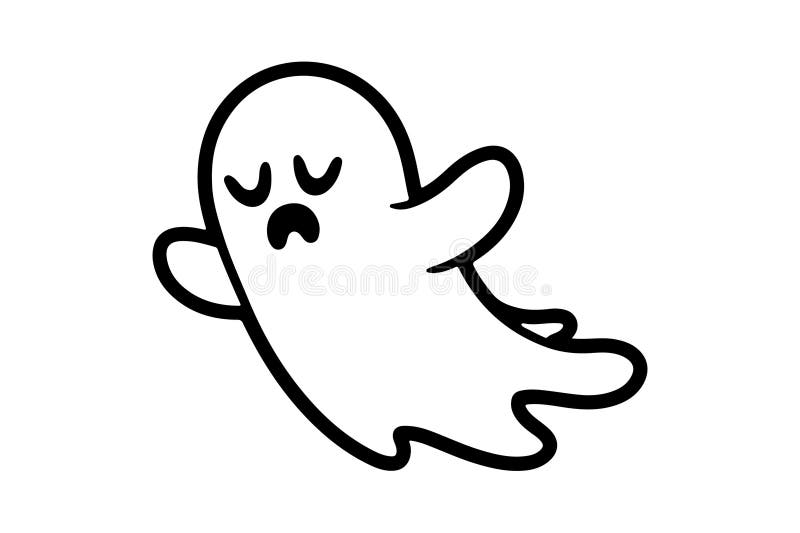Spooky Ghost Simple Vector Art for Halloween Stock Vector ...
