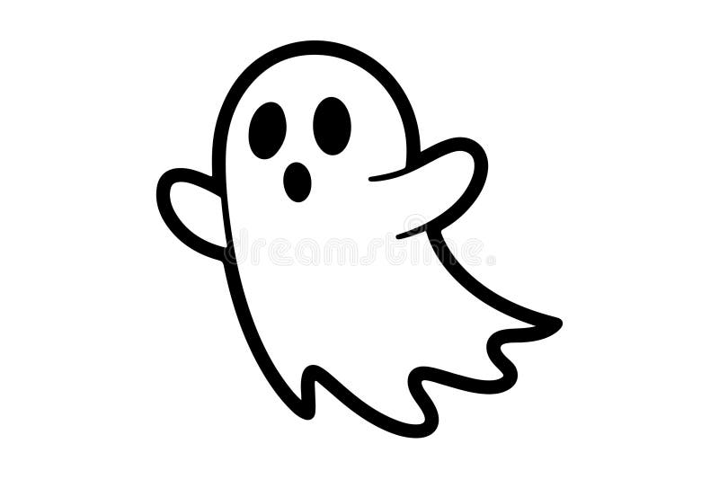 Spooky Ghost Simple Vector Art for Halloween Stock Vector ...
