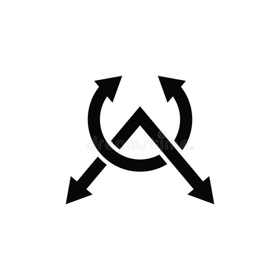 Initials Letter a, Abstract Arrow Direction Logo Design Editorial ...