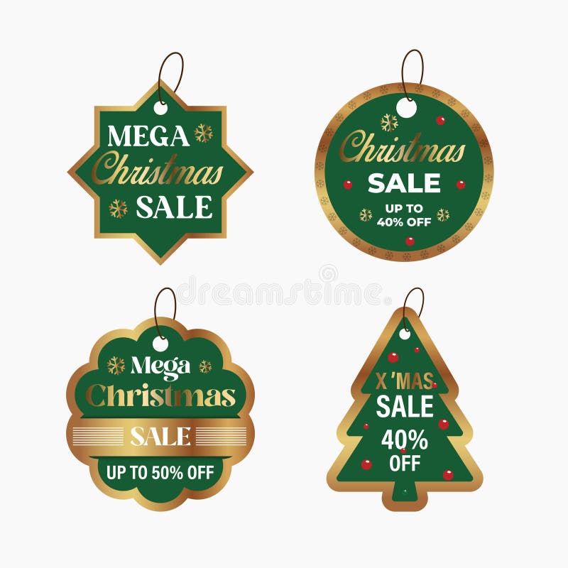 Christmas Mega Sale Hanging Banner Design in Green Color Stock Vector ...