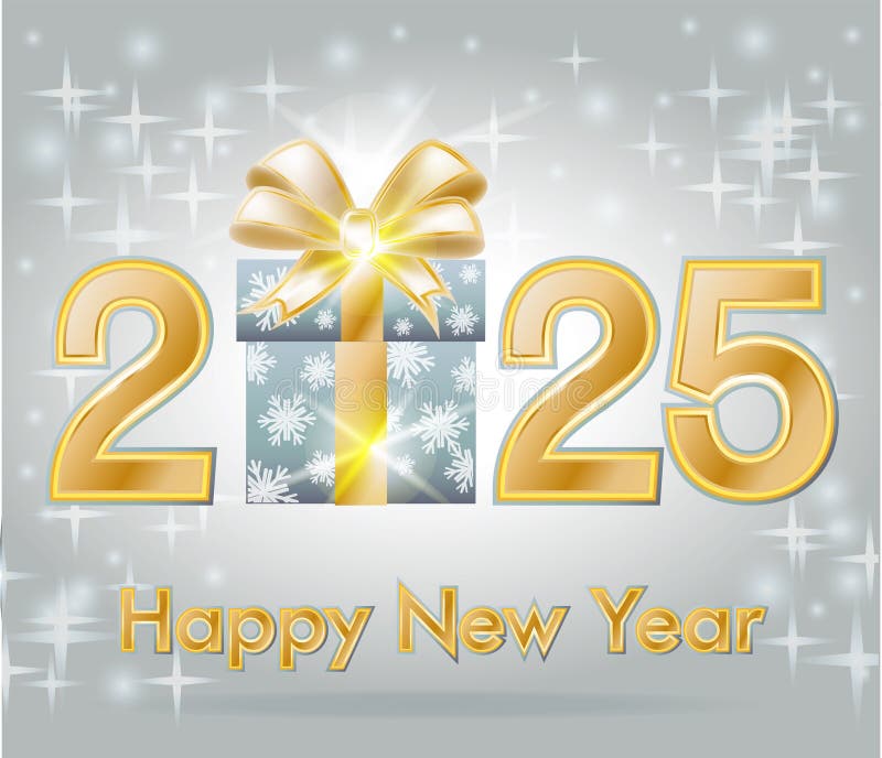Happy New 2025 Year Gift Box Vip Card, Vector Stock Vector ...