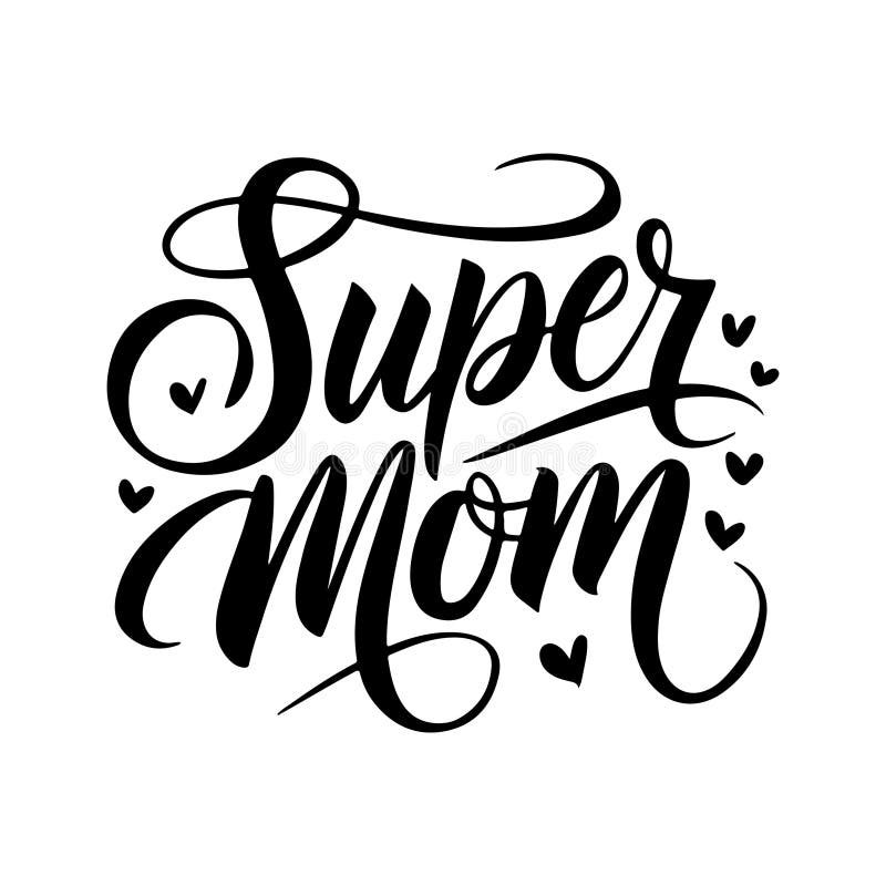 Super Mom Typography Silhouette Vector Stock Vector - Illustration of ...