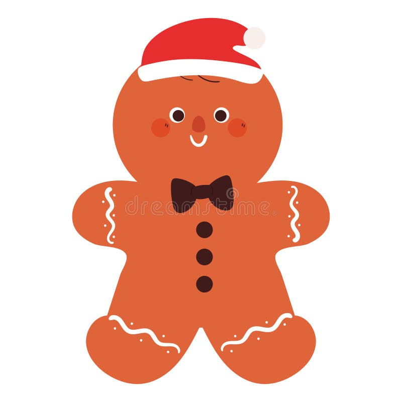 Hand Drawing Cartoon Gingerbread. Cute Gingerbread for Christmas Stock ...