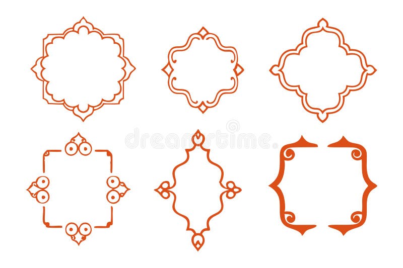 Set of Vintage Corner Frames Vector Illustration. Stock Vector ...