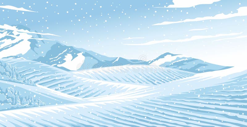 A Vast Snowy Landscape Stretches into Distant Mountains Under a Soft ...