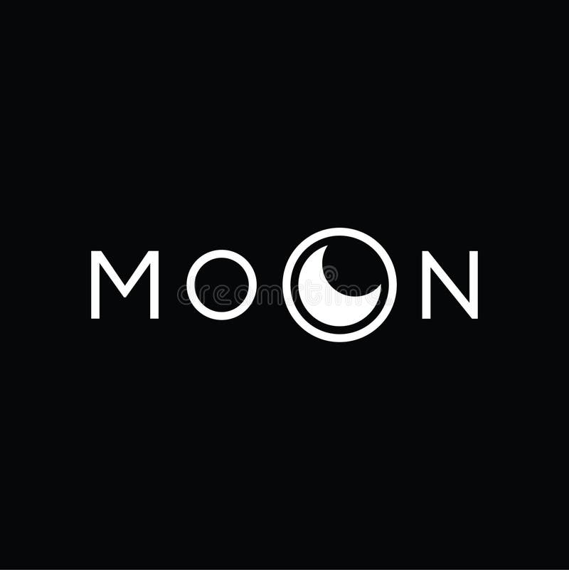 Typography Text Moon Logo Design Inspiration Stock Illustration ...