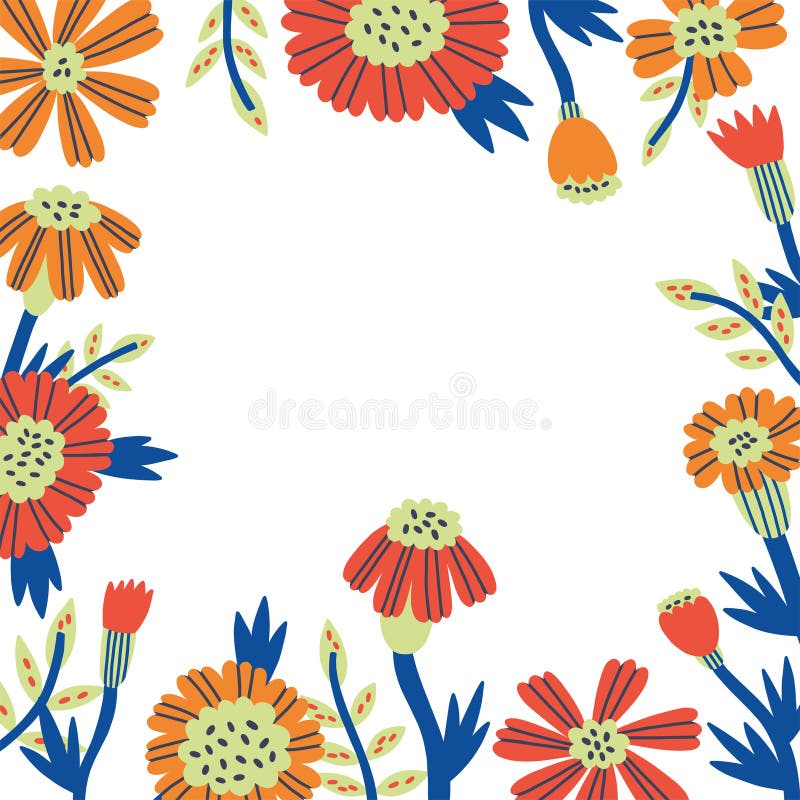 Beautiful Floral Frame for Decoration Floral Colourful Frames. Stock ...