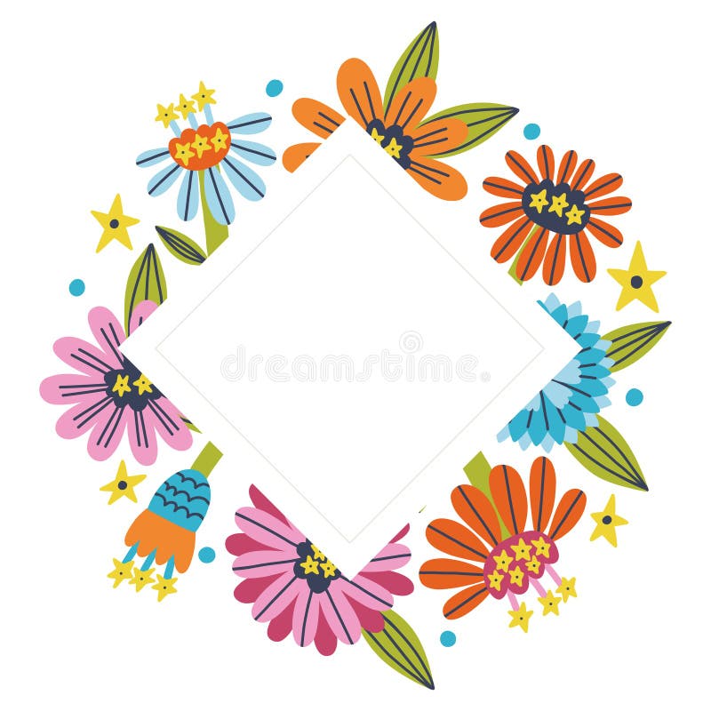 Beautiful Floral Frame for Decoration Floral Colourful Frames. Stock ...