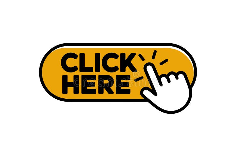 Click Here Buttons in Yellow with Hand Icon – Perfect for Digital ...