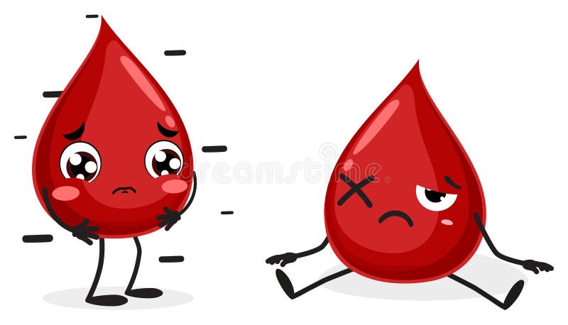 Unhealthy Red Blood Drop Cartoon Stock Vector - Illustration of concept ...