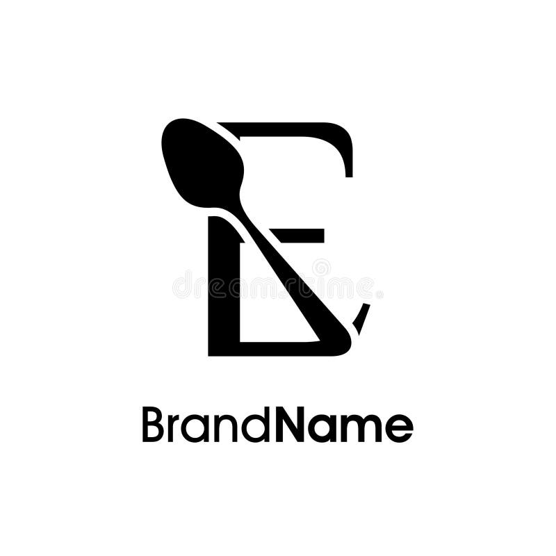 Simple and Unique Initial E Spoon Logo Stock Illustration ...
