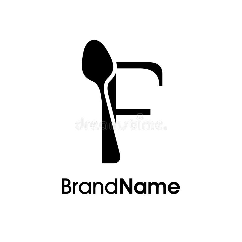Simple and Unique Initial F Spoon Logo Stock Illustration ...