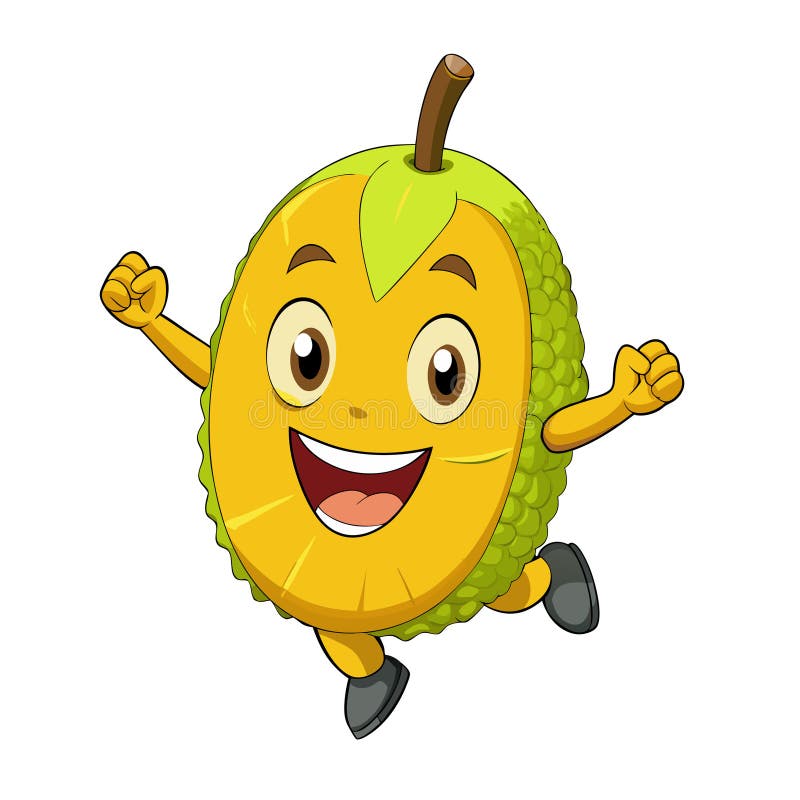 3d Rendering of Beautiful Colorful Jackfruit Cartoon Stock Illustration ...