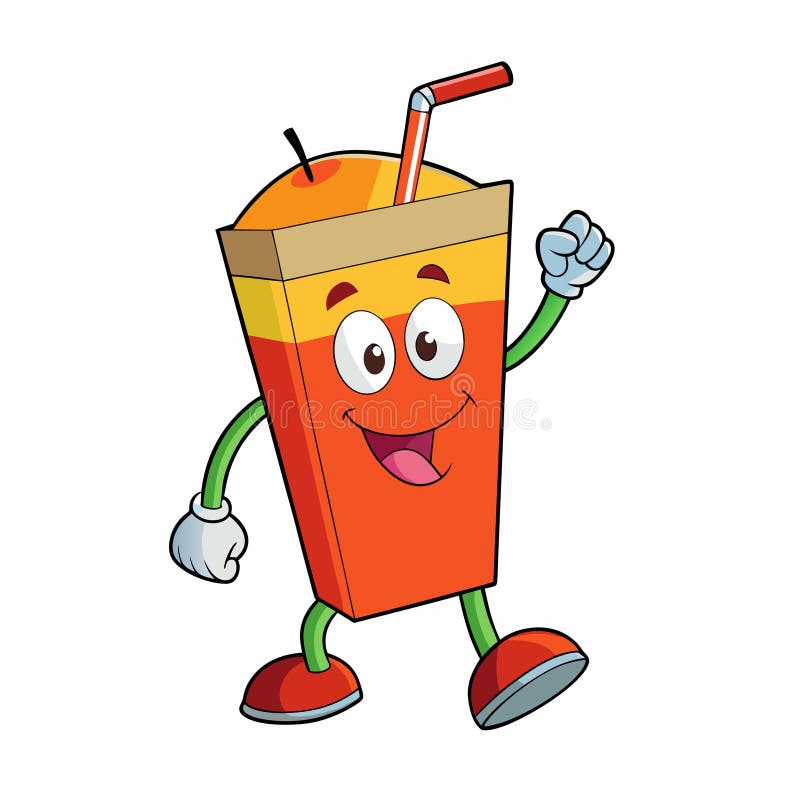 3d Rendering of Beautiful Colorful Juice Cartoon Stock Illustration ...