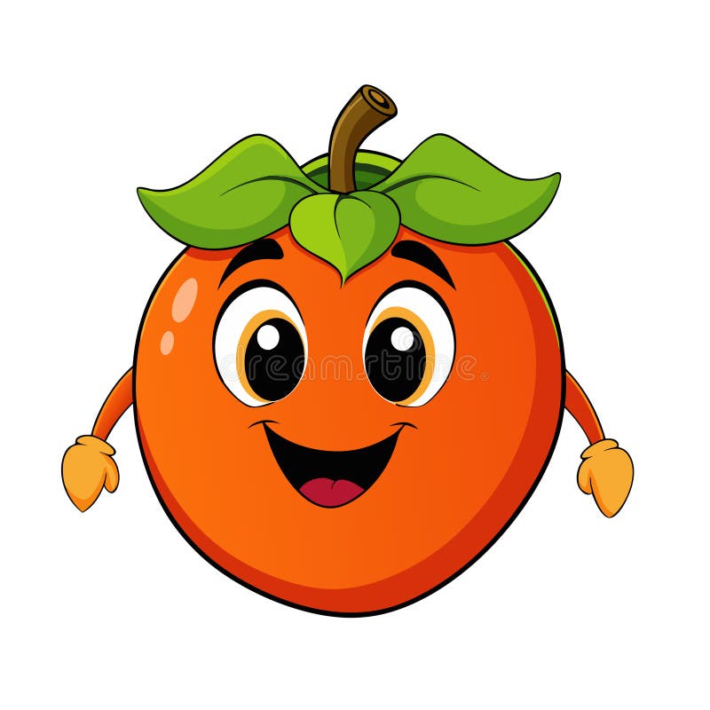 3d Rendering of Beautiful Colorful Persimmon Cartoon Stock Illustration ...