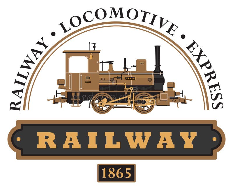 Vintage Railway Steam Locomotive Stock Illustration - Illustration of ...