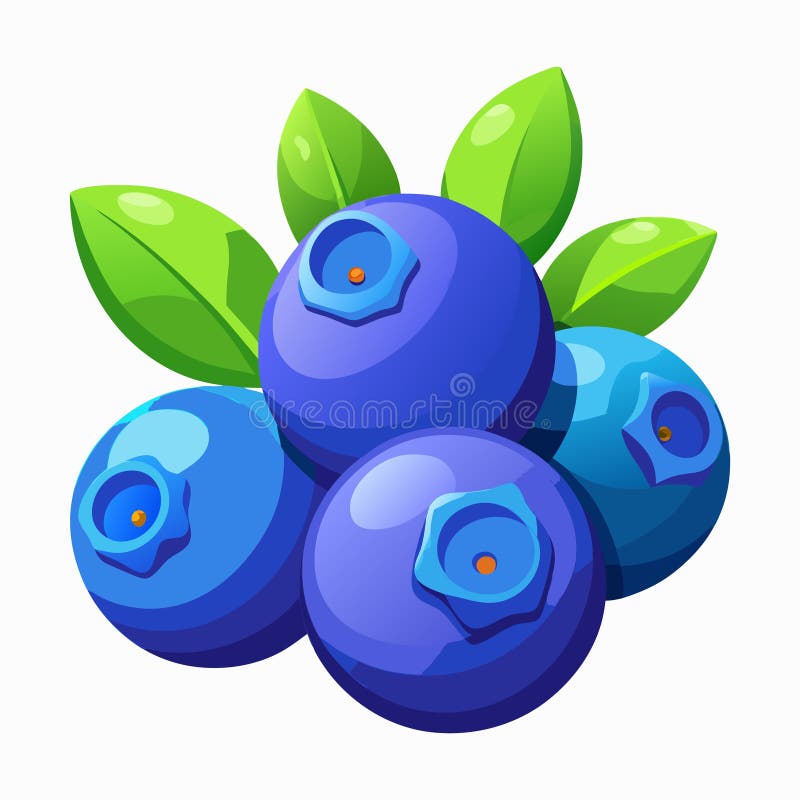 3d Rendering of Dynamic and Colorful Blueberries Vector Stock ...
