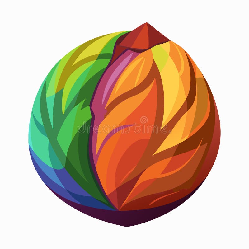 3d Rendering of Dynamic and Colorful Walnut Vector Stock Vector ...