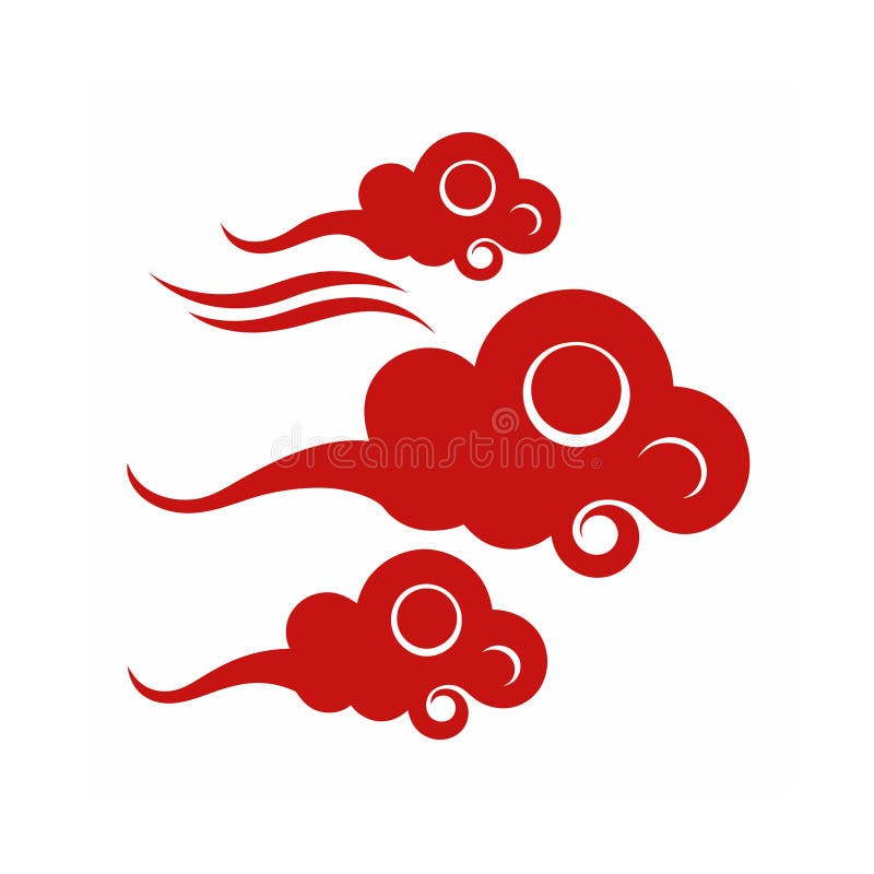 Traditional Chinese Art Style Vector – Cloud and Wind Elements Stock ...