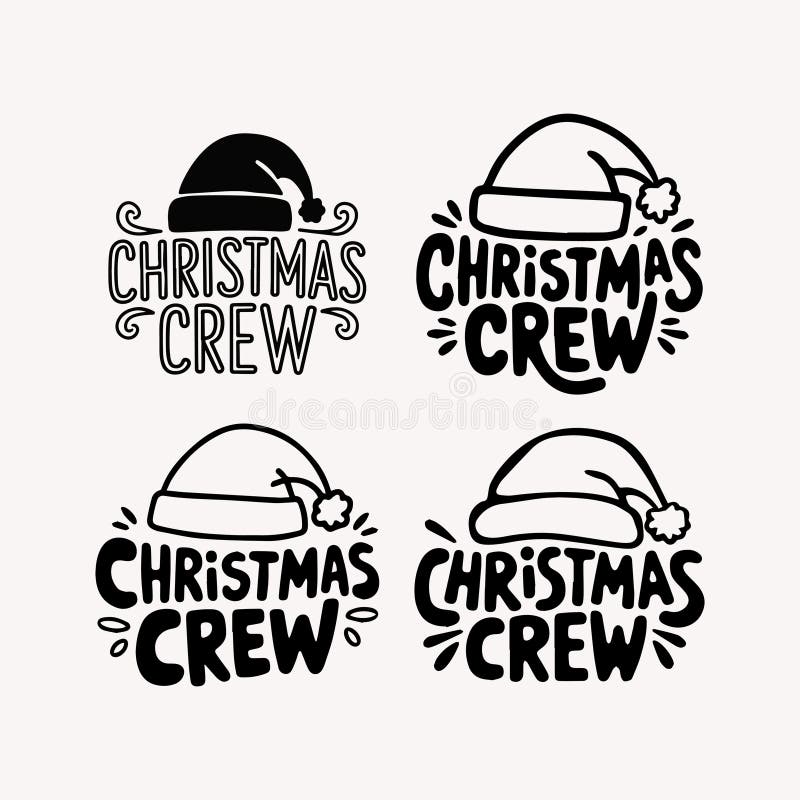 Merry Christmas Crew Collections Text, Lettering for Greeting Cards ...