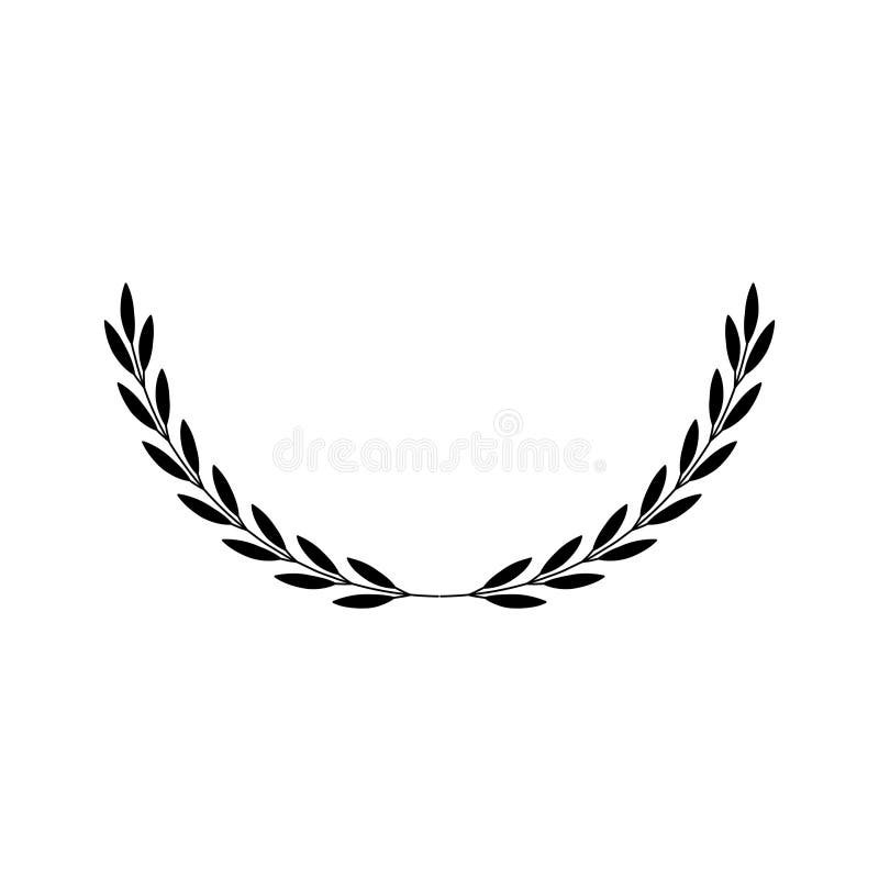 Laurel Wreath Icon. Assorted Foliage and Wheat Wreath Vector Icon Stock ...