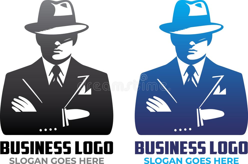 Mafia Mobster Gangster Logo Design Stock Vector - Illustration of ...